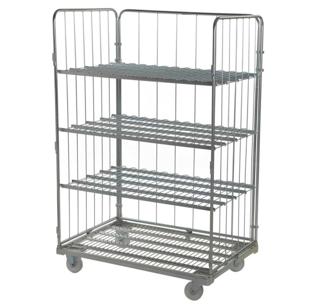 Jumbo Roll Pallet 3-Sided Demountable with 3 Shelves | 500kg Roll Cage UK